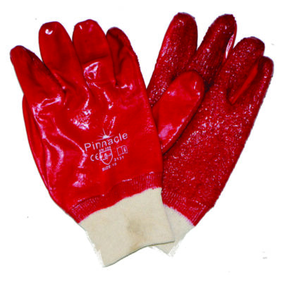 PVC Red Rough Palm Heavy Duty Glove Knit wrist - Ace Hardware Zimbabwe